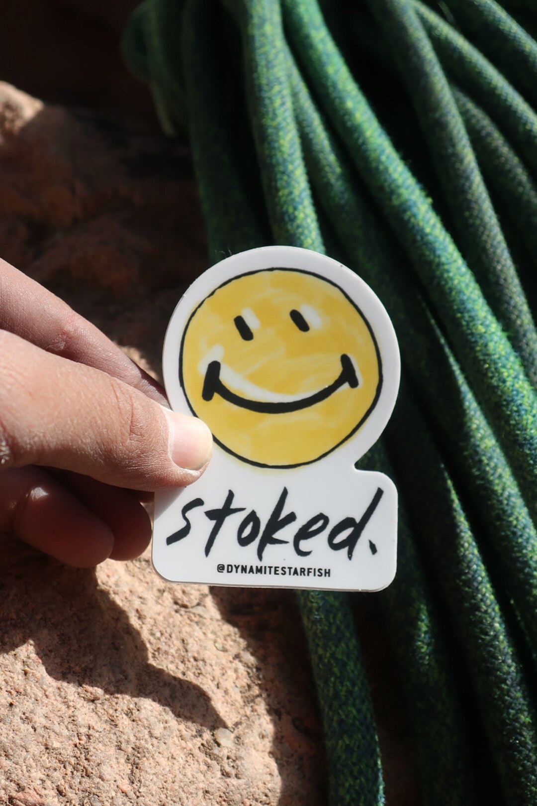 Stoked Rock Climbing Sticker Happy Face Rock Climb Sticker - Etsy