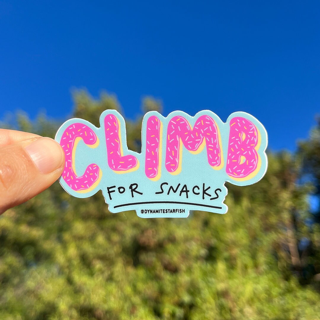 Climb for Snacks 3x1.5 Sticker - Etsy
