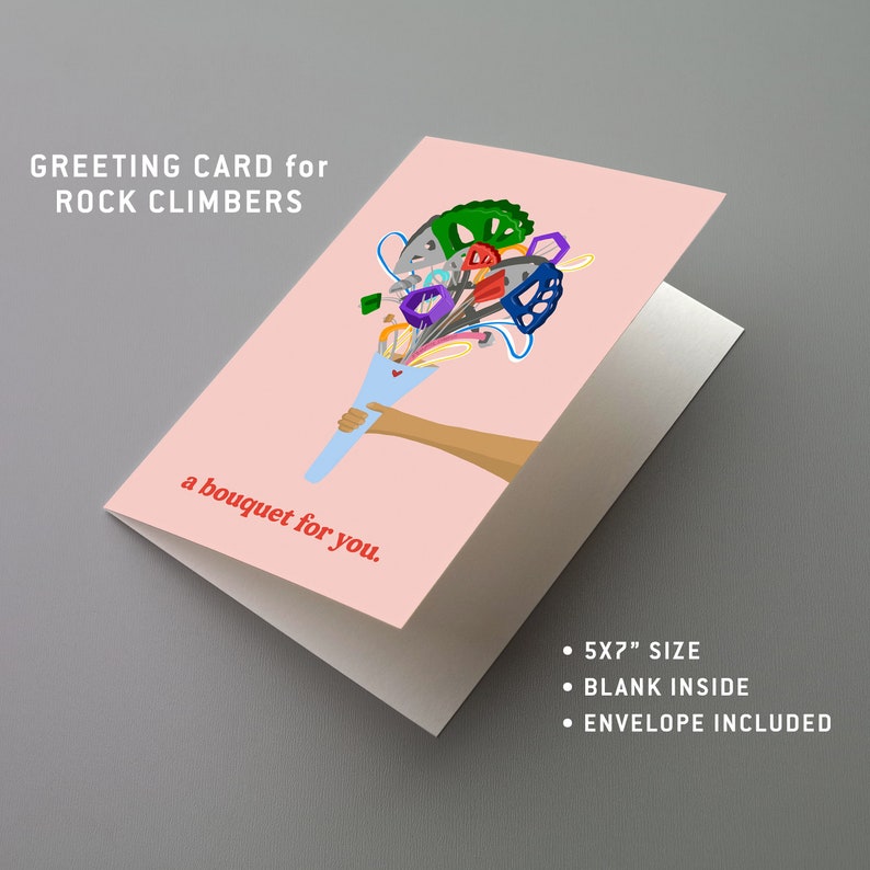 Trad Gear Bouquet Rock Climbing Greeting Card - Etsy