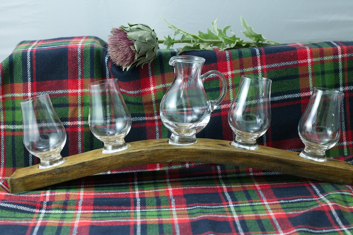 Hand Made Whisky Barrel Stave With Glencairn Handleless Water - Etsy UK