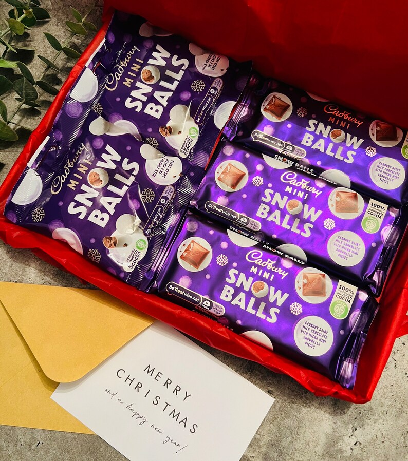 Personalised Cadburys Snowballs Chocolate Hamper Gift Box - Etsy UK
