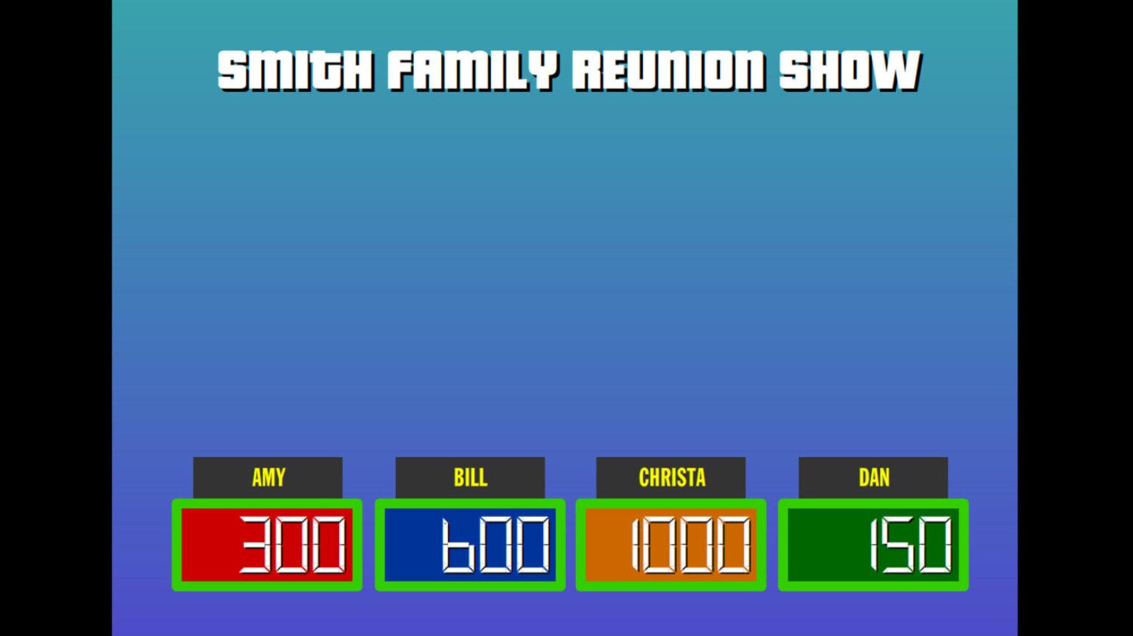 Game Show 4-player Scoreboard for Windows | Host Your Own Game Show! - Etsy