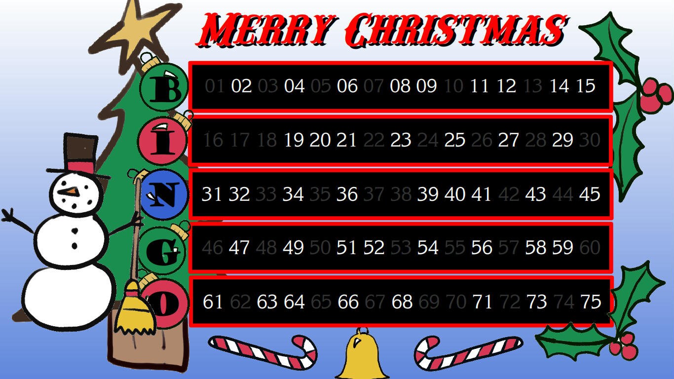 Christmas Holiday Bingo Calling Board Software for Windows | Use Your ...