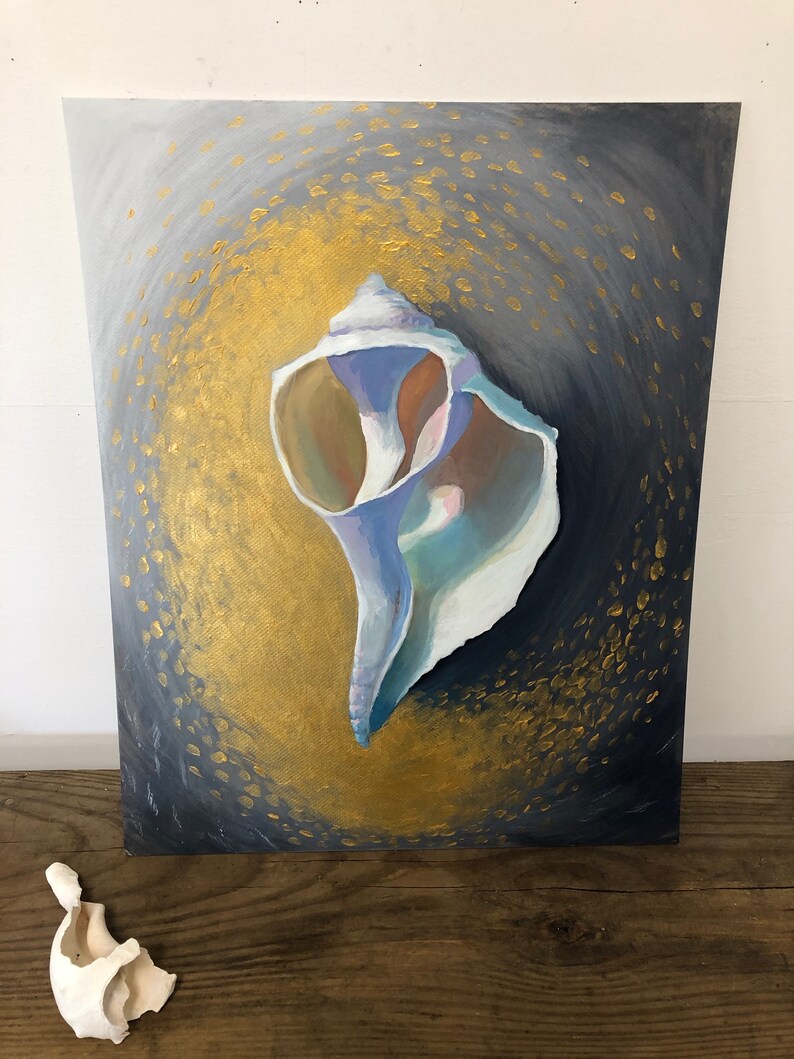 Gold Shell Painting Printable Digital Download - Etsy