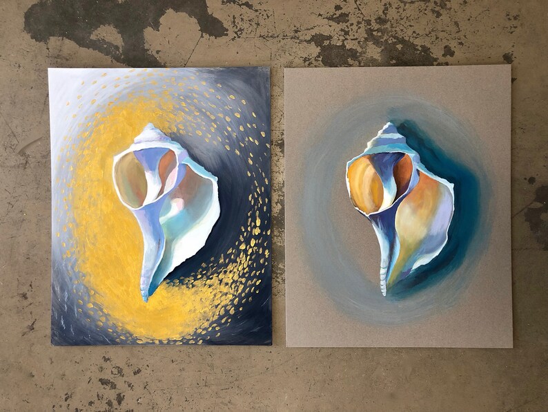 Gold Shell Painting Printable Digital Download - Etsy