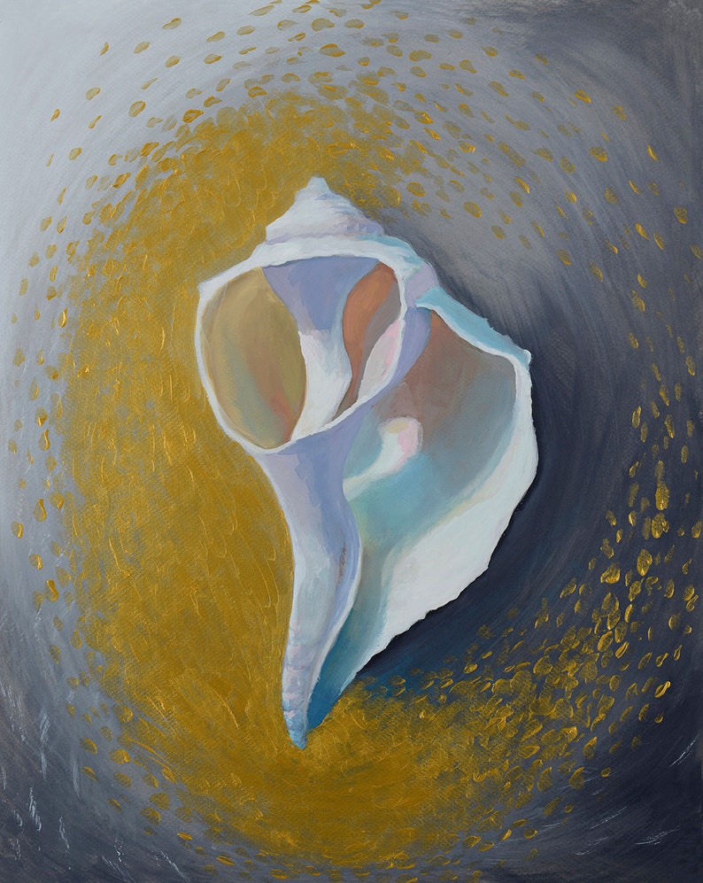 Gold Shell Painting Printable Digital Download - Etsy