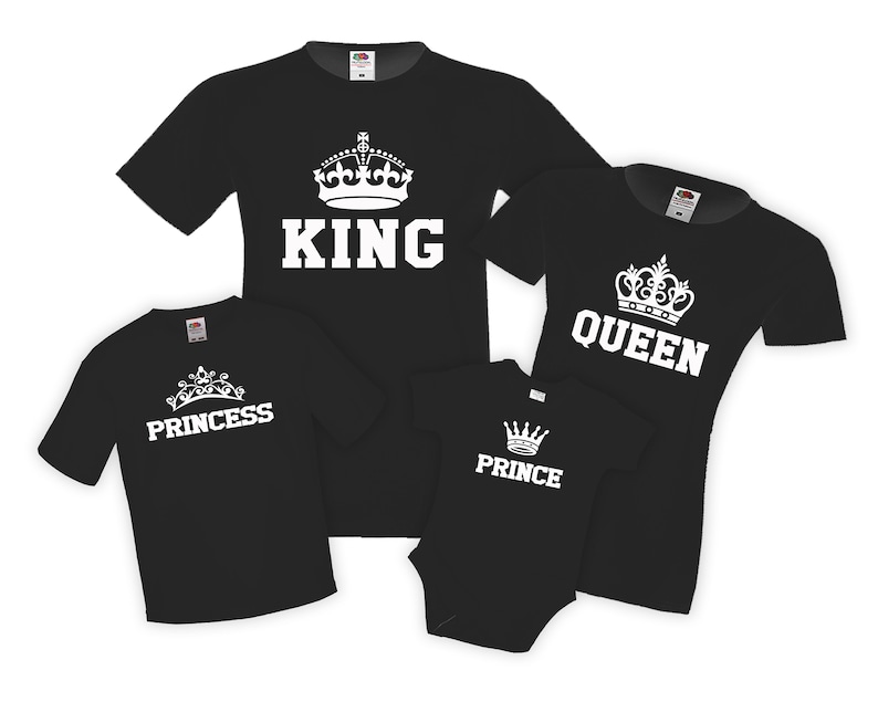 King Queen Prince Princess Matching Cotton T-shirts - Etsy