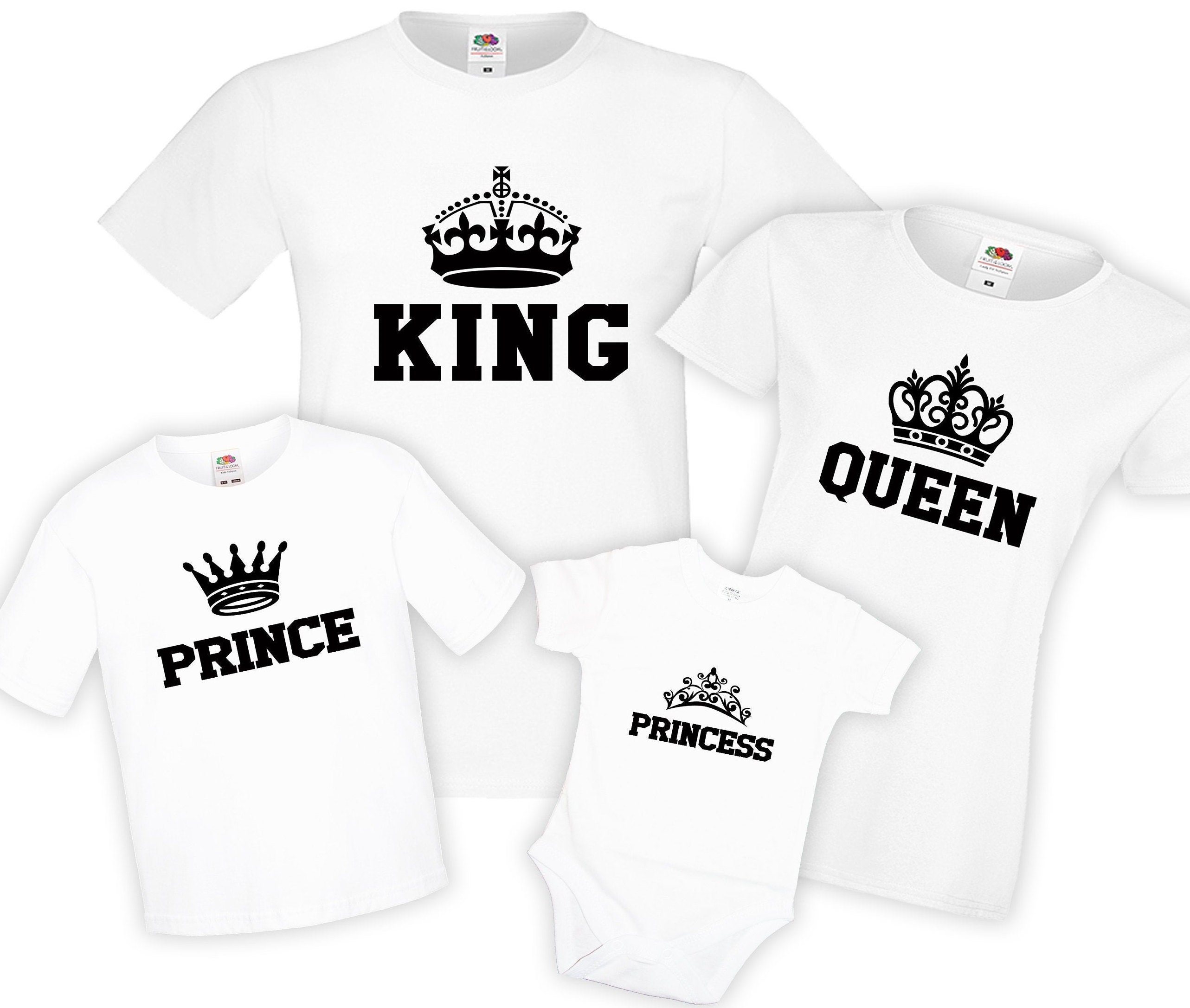 King Queen Prince Princess Matching Cotton T-shirts - Etsy