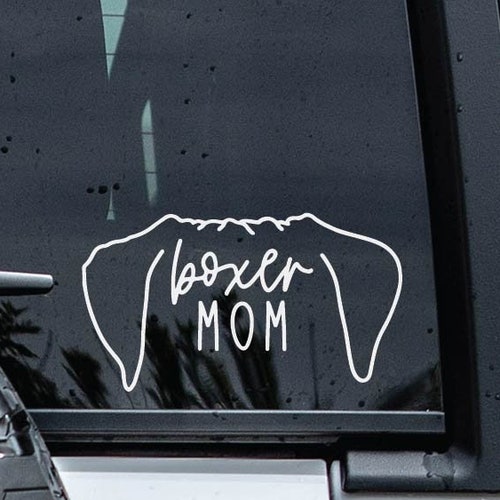 Boxer Decal Dog Ears Decal Minimalist Dog Car Decal - Etsy