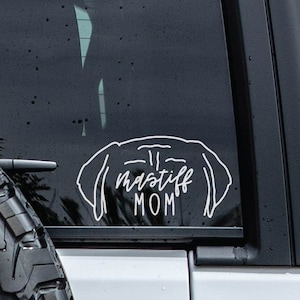 Mastiff Decal | Custom Dog Ears Decal | Minimalist Dog Decal | Dog Mom ...