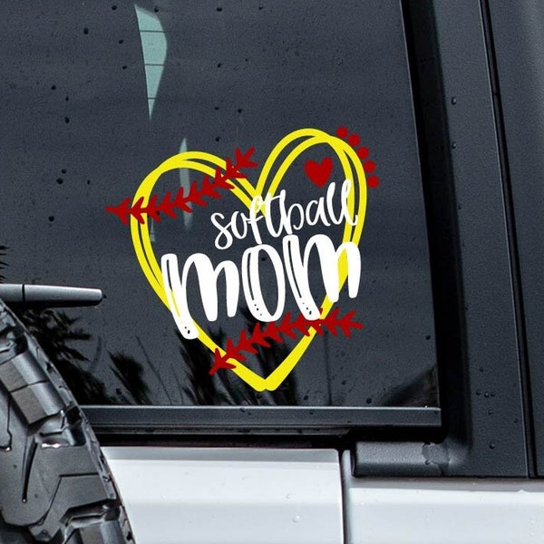 Softball Car Decal - Etsy