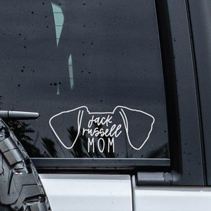 Jack Russell Decal | Custom Dog Ears Decal | Minimalist Dog Car Decal ...