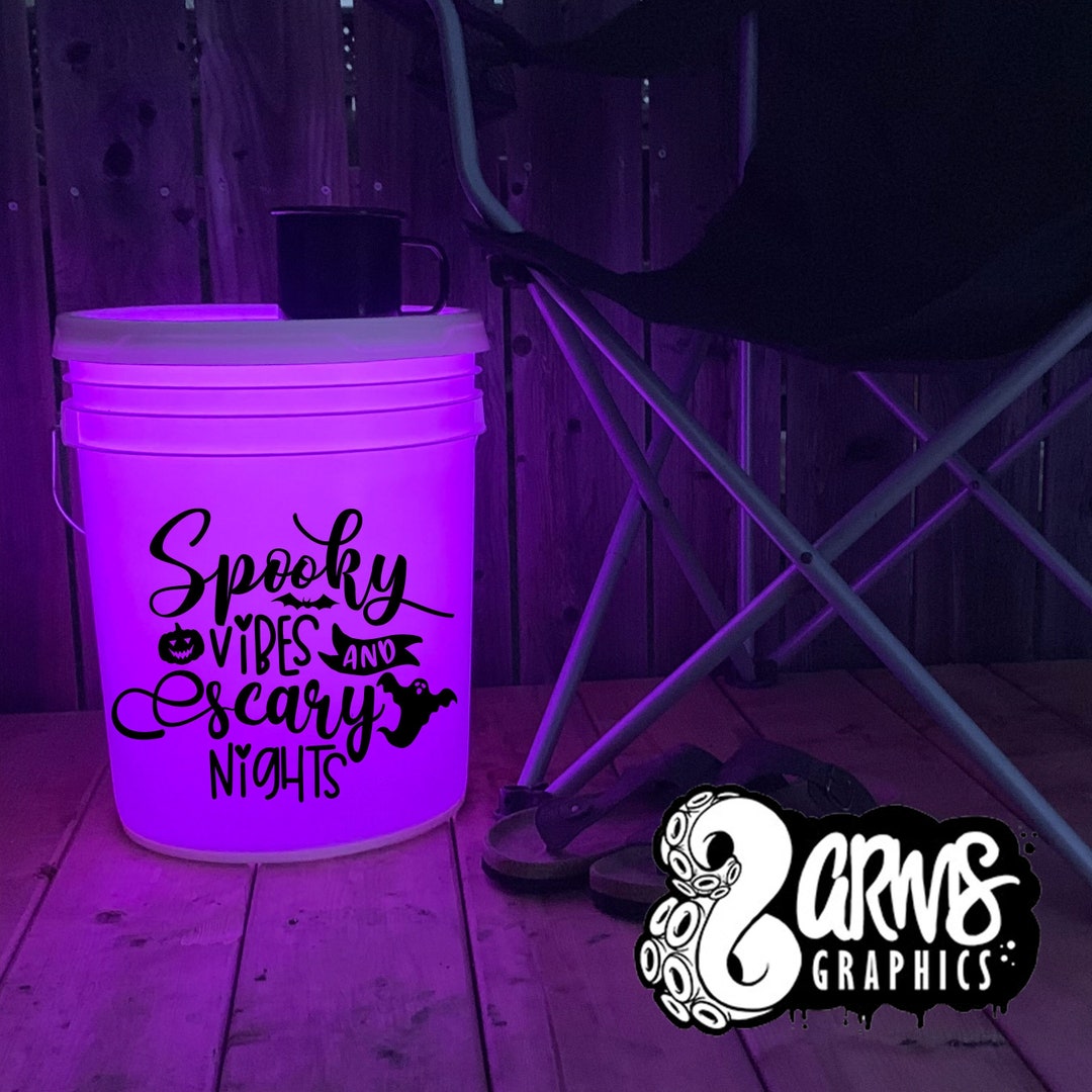 Spooky Vibes and Scary Nights Bucket Decal Halloween Bucket Decal DIY ...