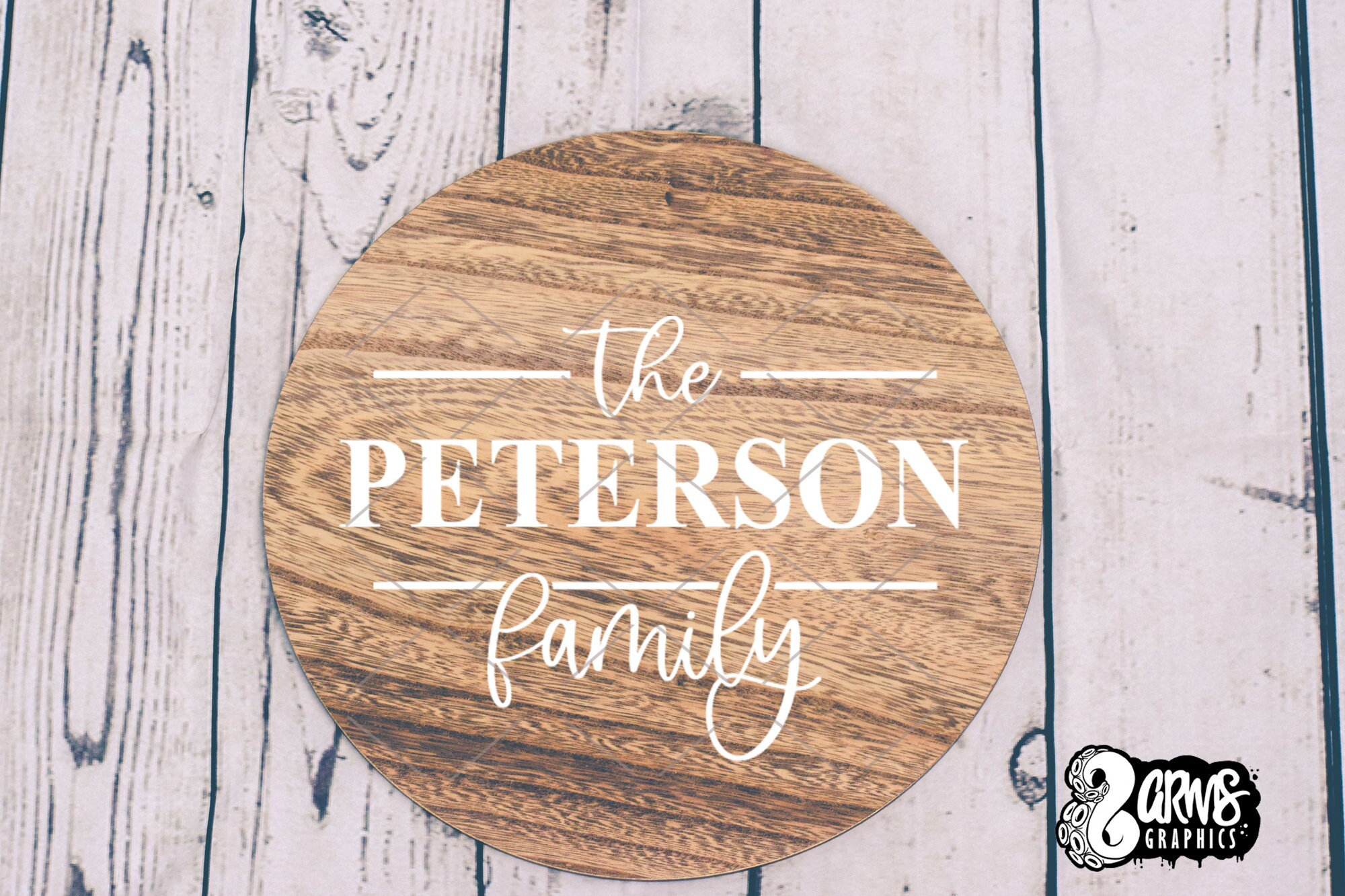 Personalized Family Monogram Decal Door Hanger Decal Front - Etsy