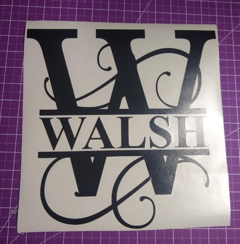 Personalized Split Monogram Decal | RV Door Window Decal | Family ...