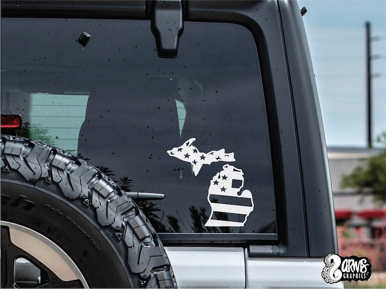 Michigan Decal American Flag Decal Michigan State Decal - Etsy