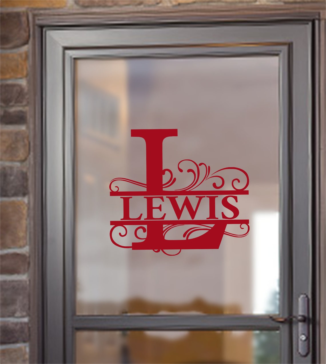 Personalized Last Name Decal | RV Door Window Decal | Split Monogram ...