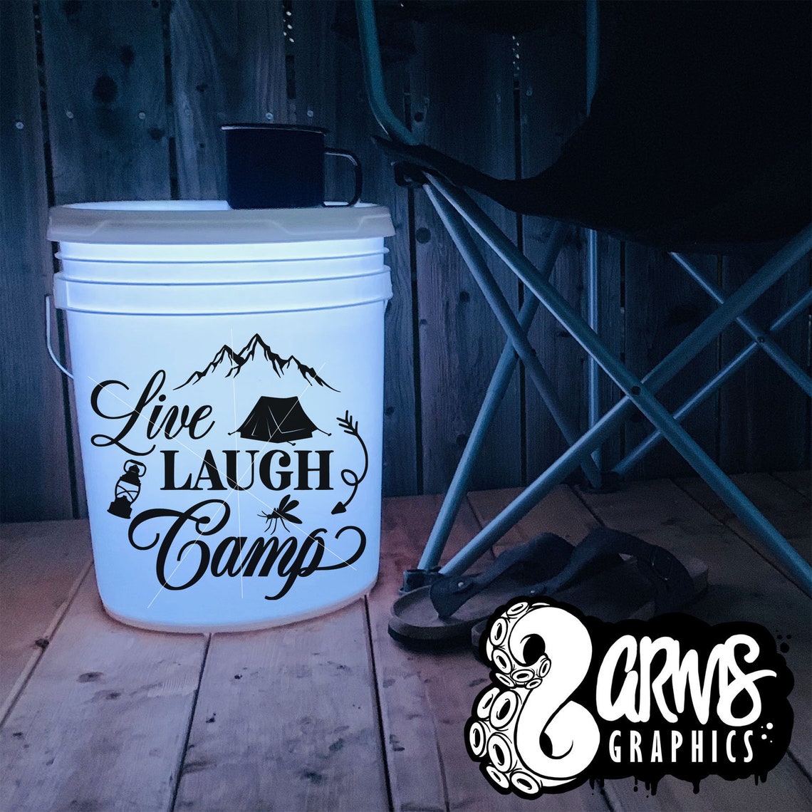 Live Laugh Camp Decal Bucket Decal Camping Vinyl Decal | Etsy