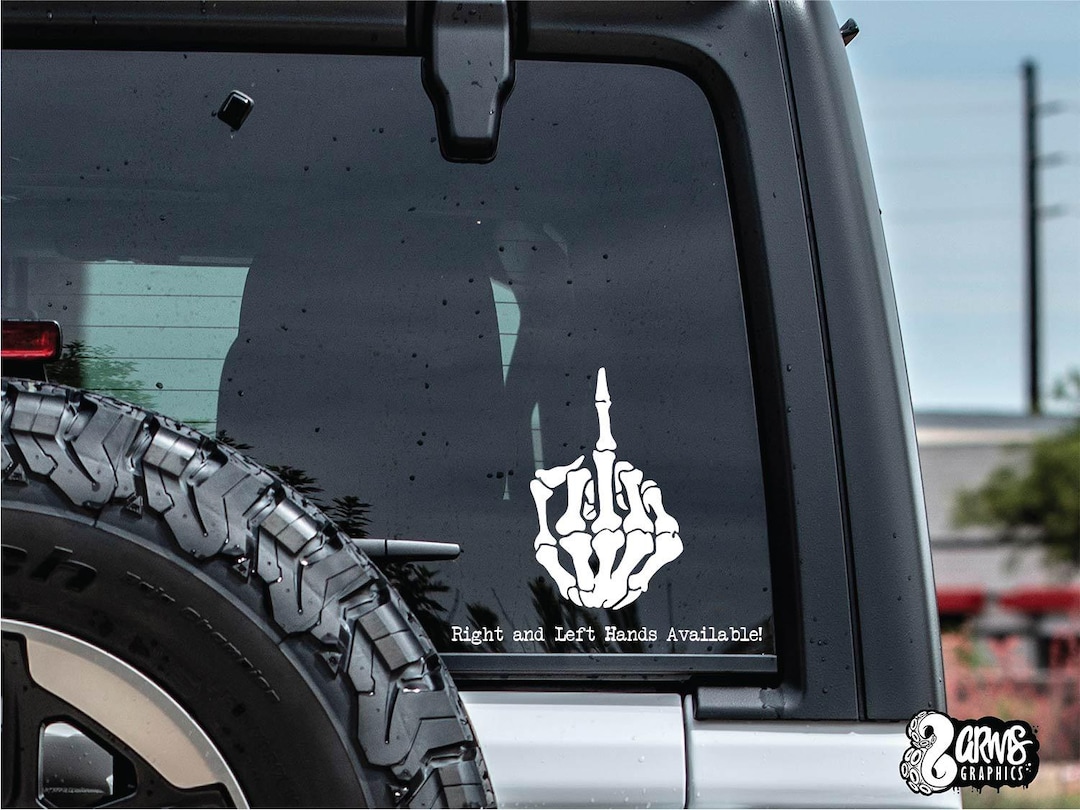 Skeleton Middle Finger Decal | Flipping the Bird | Flipping off | Vinyl ...