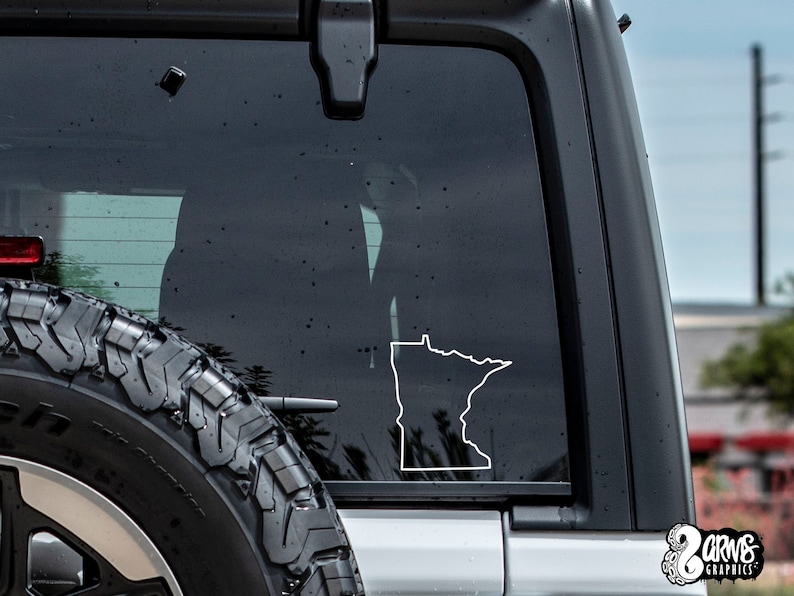 Minnesota Decal Outline | Minnesota Car Window Decal | Vinyl Graphic ...