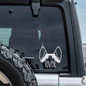 Siberian Husky Decal | Custom Dog Ears Decal | Minimalist Car Decal ...