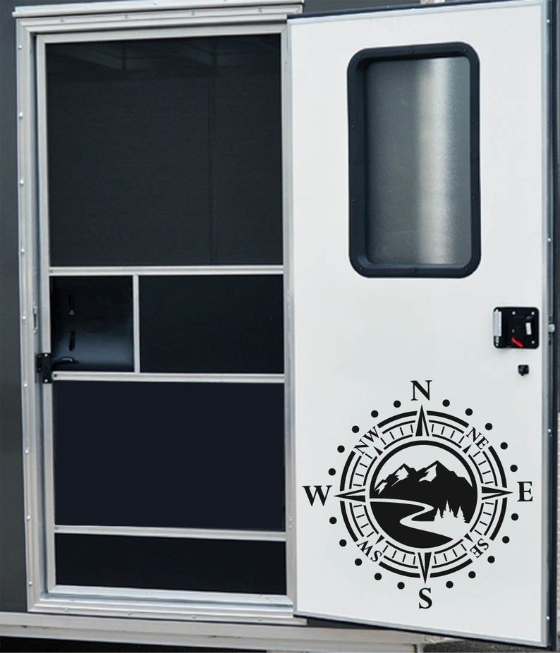 Compass Vinyl Decal | RV Decal | Large Camping Decal | 5th Wheel Vinyl ...