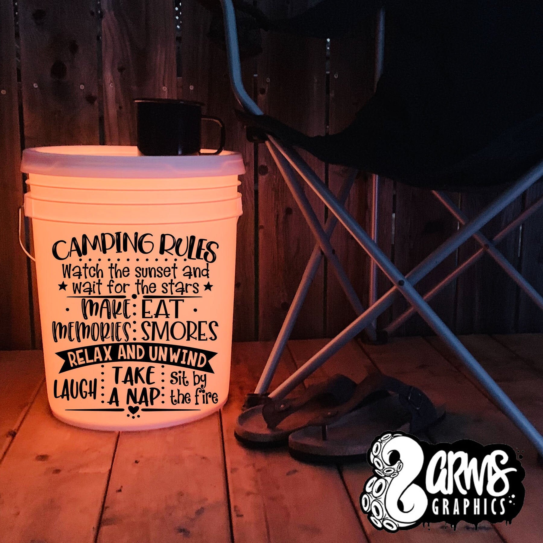 Camper Decal Camping Bucket Decal Camping Rules Decal | Etsy