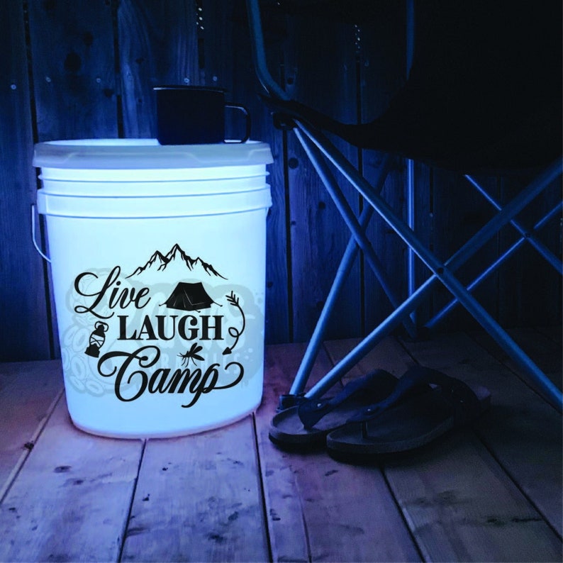 Live Laugh Camp Decal | Bucket Decal | Camping Vinyl Decal | Camping ...