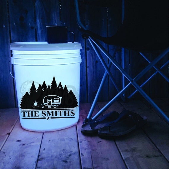 Personalized Family Name Camping Decal Camping Bucket Decal - Etsy