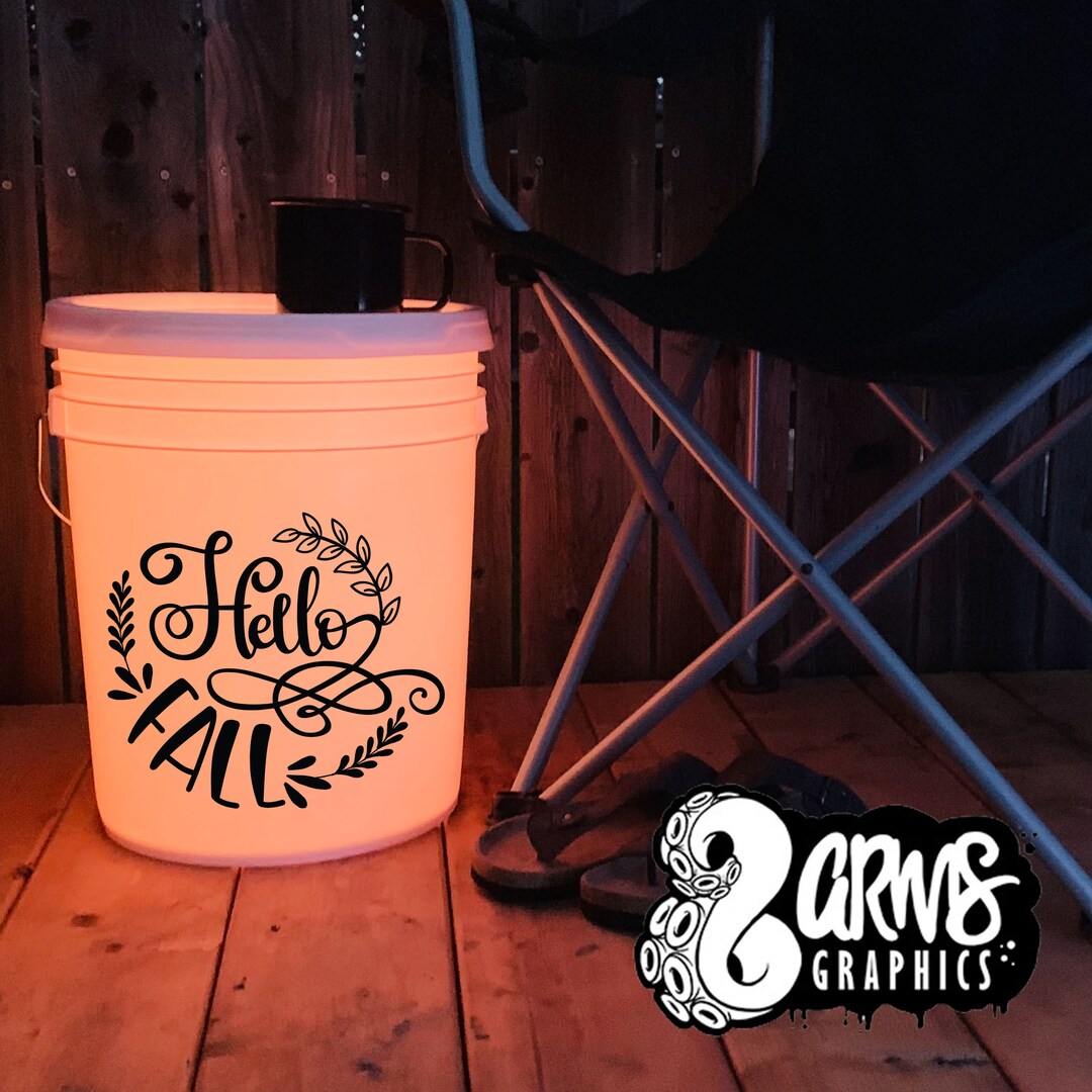 Hello Fall Bucket Decal LED Bucket Decal Fall Bucket Decal DIY LED ...