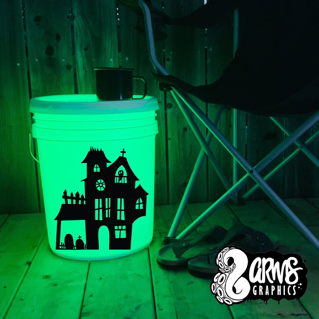 Halloween Bucket Decal Haunted House Decal Fall Bucket Decal DIY LED 5 ...