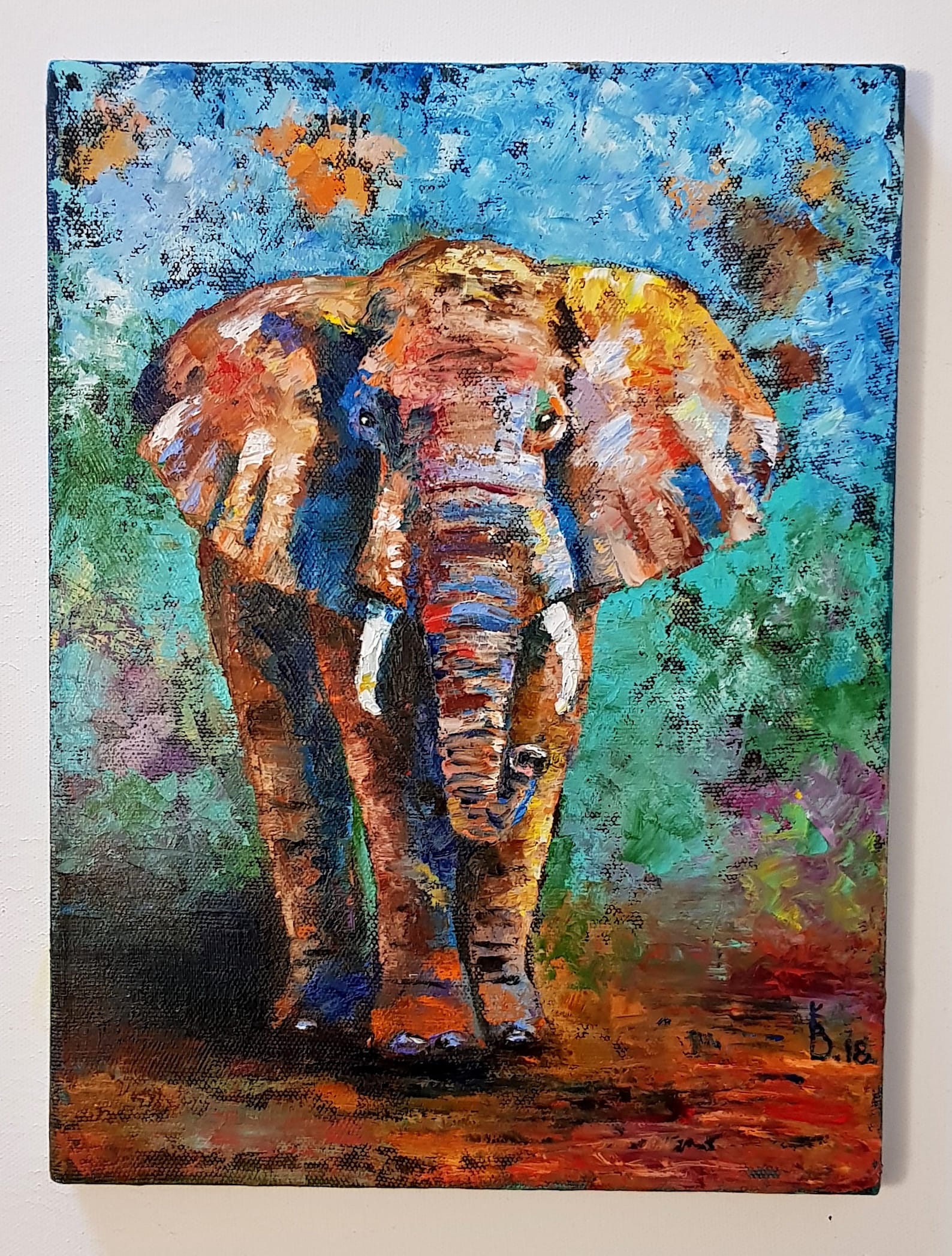 African Elephant painting Elephant Safari artwork impasto | Etsy