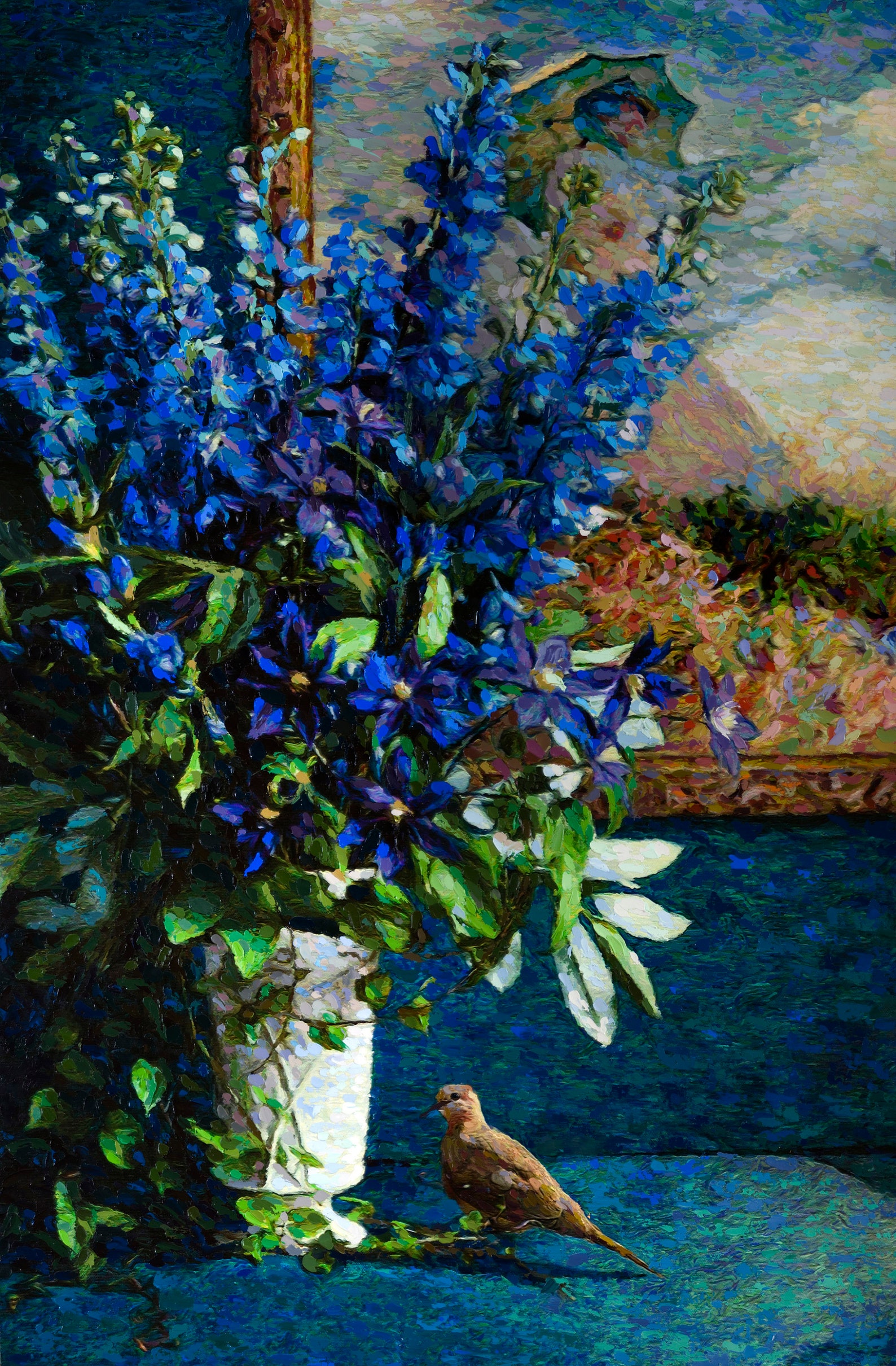 Golden Dove Monet, Bird & Artist Still-life, Original Art ...