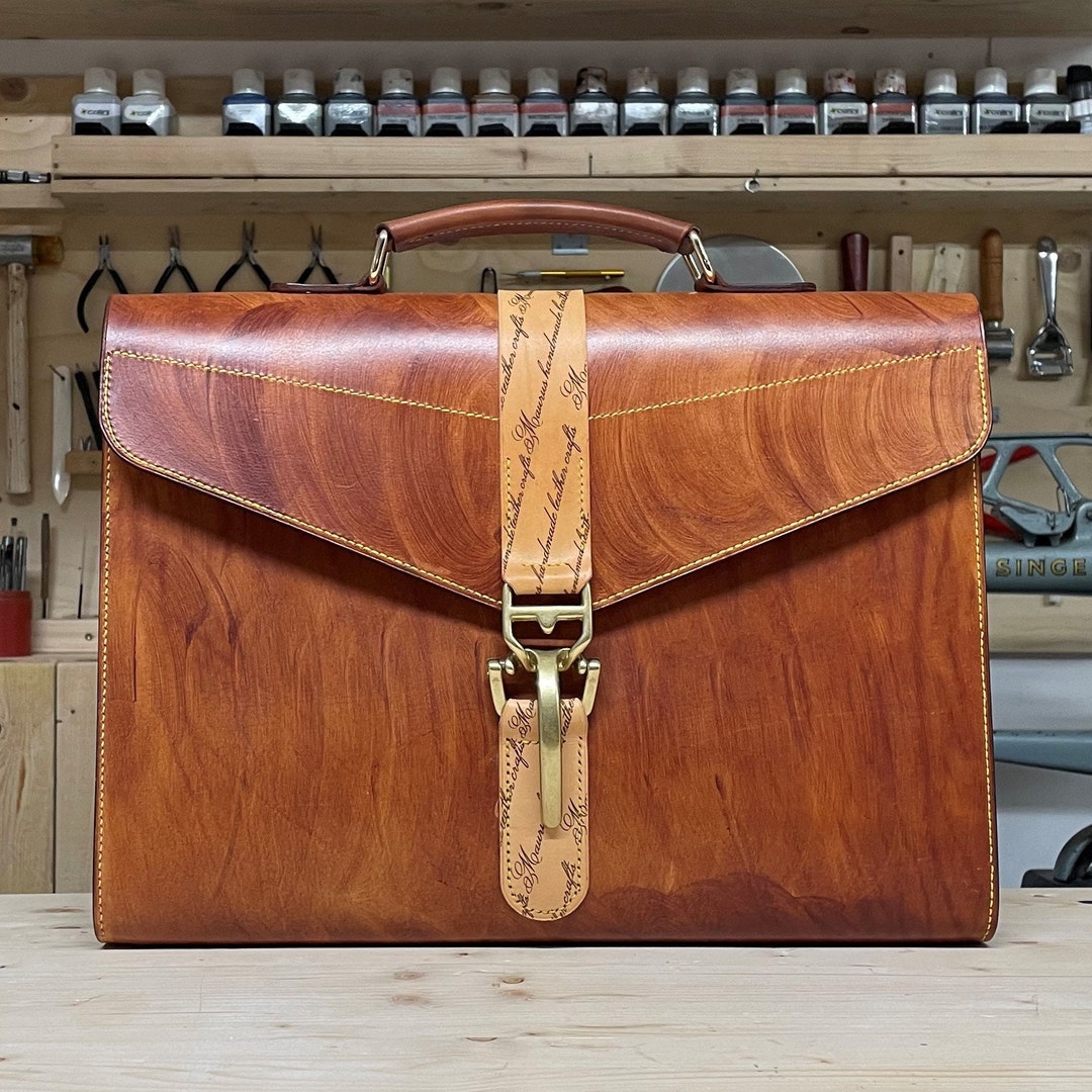 Exclusive Birefcase in Hand Colored Best Veg Tan Italian Leather, Fully ...