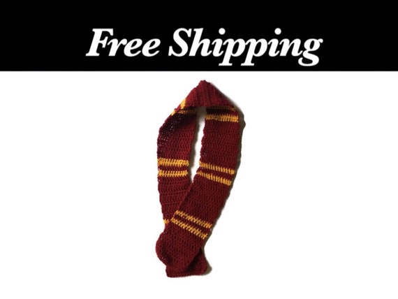 Red and Gold Scarf Free Shipping Cosplay Gift Magic Red & - Etsy