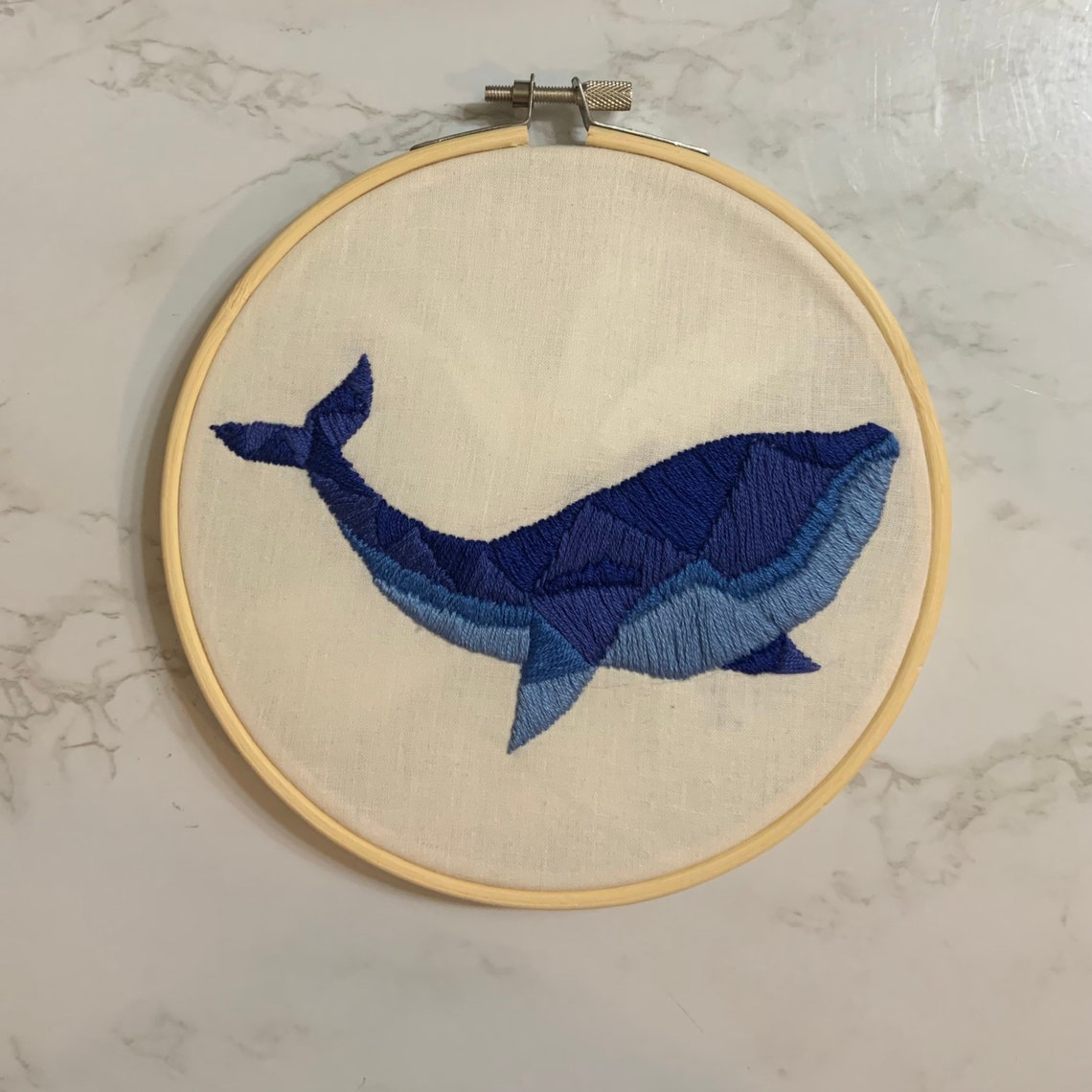 Embroidered Whale | Wall Art - Etsy