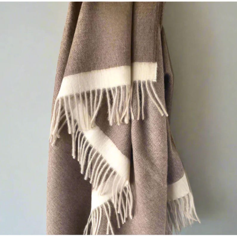 Undyed Baby Alpaca Throw Blanket, Cocoa/cream Diamond Weave - Etsy