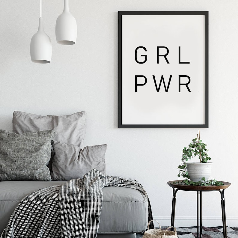 Grl Pwr Print Girl Power Print Feminist Prints Bedroom Wall | Etsy