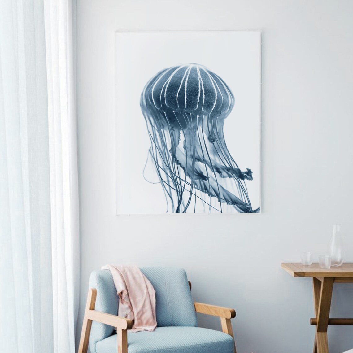 Jellfyfish Print, Blue Jellyfish Wall Art, Jellyfish Photography ...
