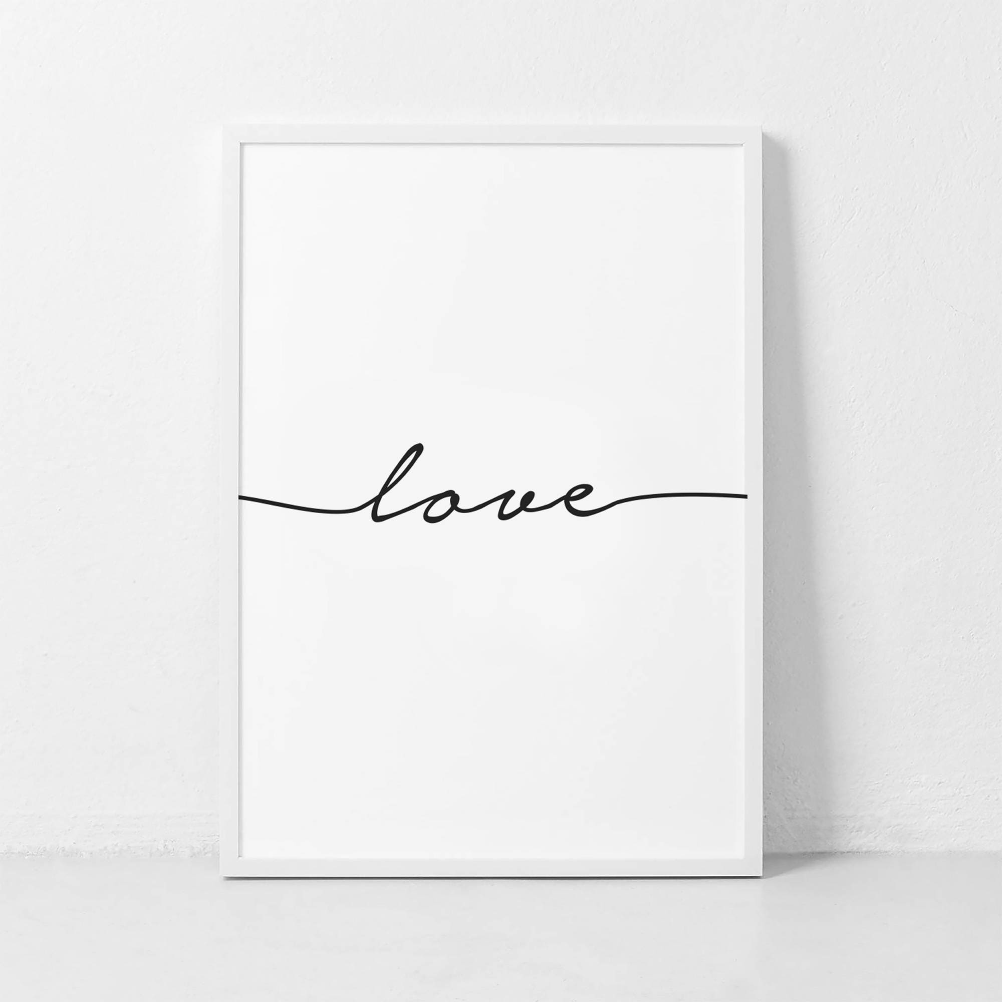 Handwritten Love Print Love Poster Modern Love Typography | Etsy