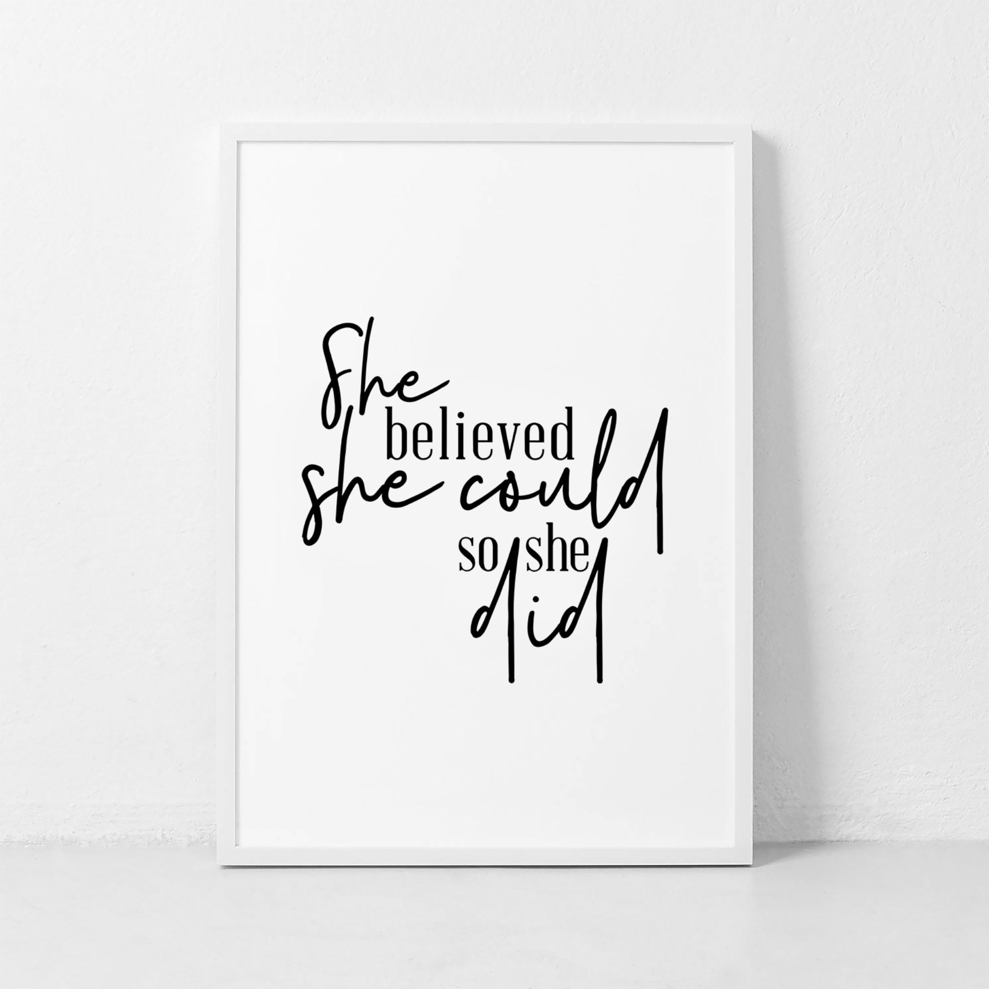 Inspirational poster Motivational poster Instant download Black and ...