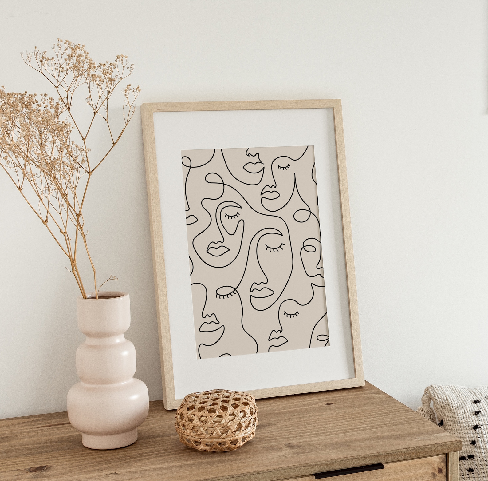 Single Line Face Art Print, Simple Line Art Female Face, Minimalist ...