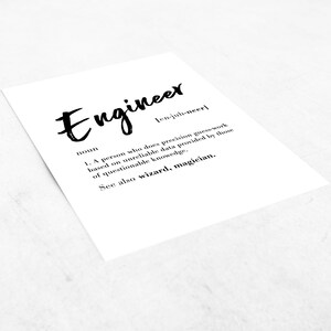 Engineer Definition Print, Funny Engineer Gift, Definition Print, Funny ...