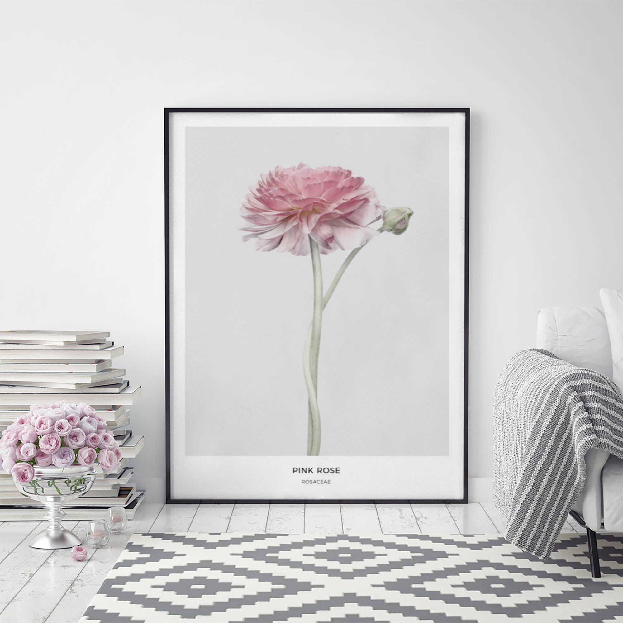 Pink Rose Print, Flower Wall Art, Pink Rose Wall Art, Rose Photography ...