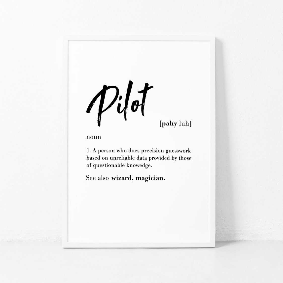 Funny Pilot Definition Printable Dictionary Definition Print - Etsy