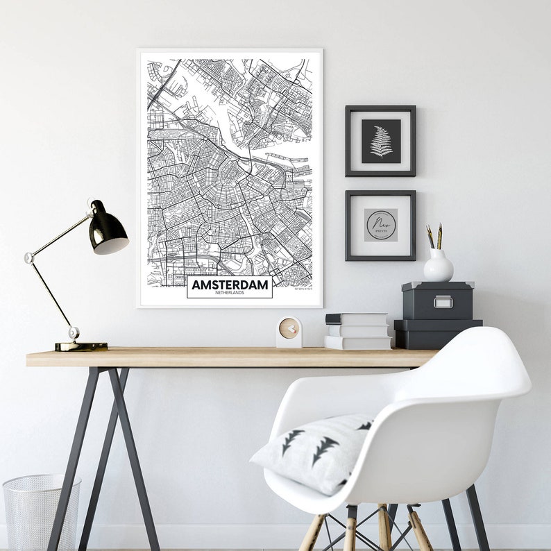 Amsterdam Map Print Amsterdam Map Poster Netherlands Print | Etsy