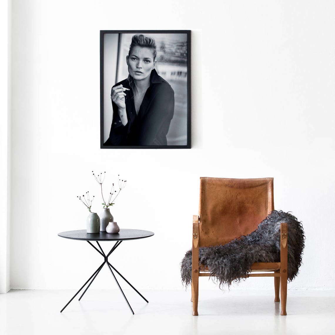 Kate Moss Print Kate Moss Poster Fashion Print Black and | Etsy