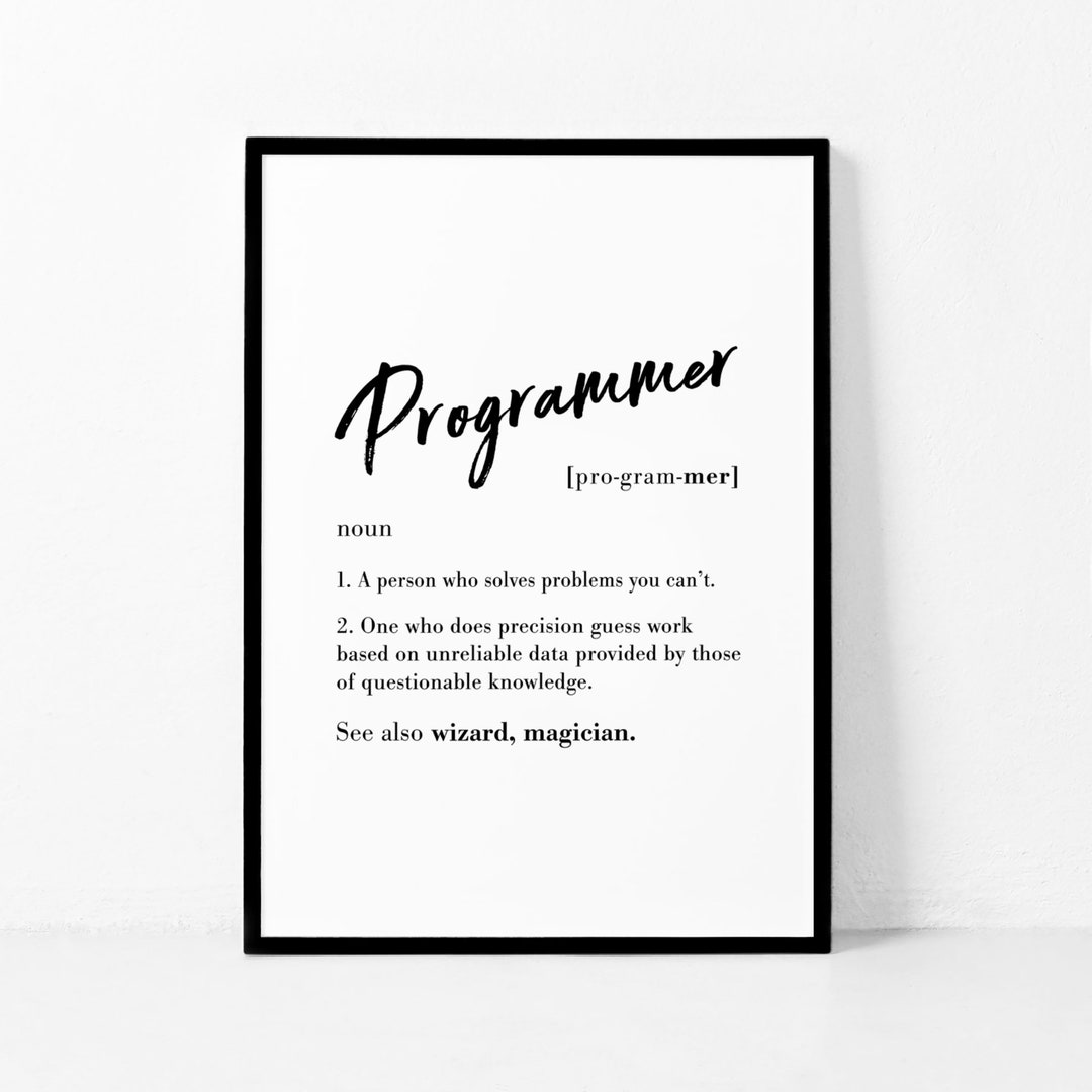 Programmer Definition Print, Funny Programmer Gift, Definition Print ...