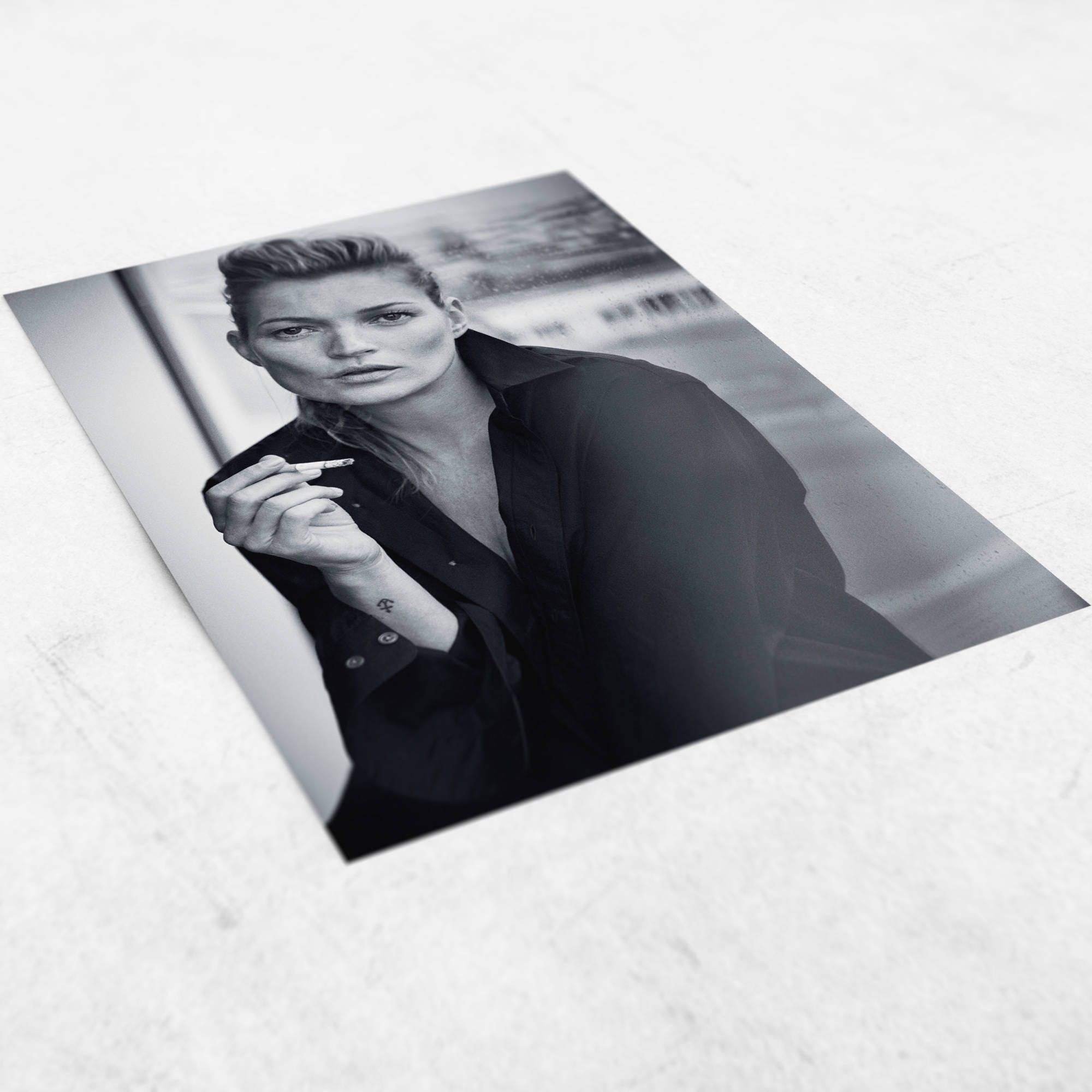 Kate Moss Print, Kate Moss Poster, Fashion Print, Black and White Photo ...