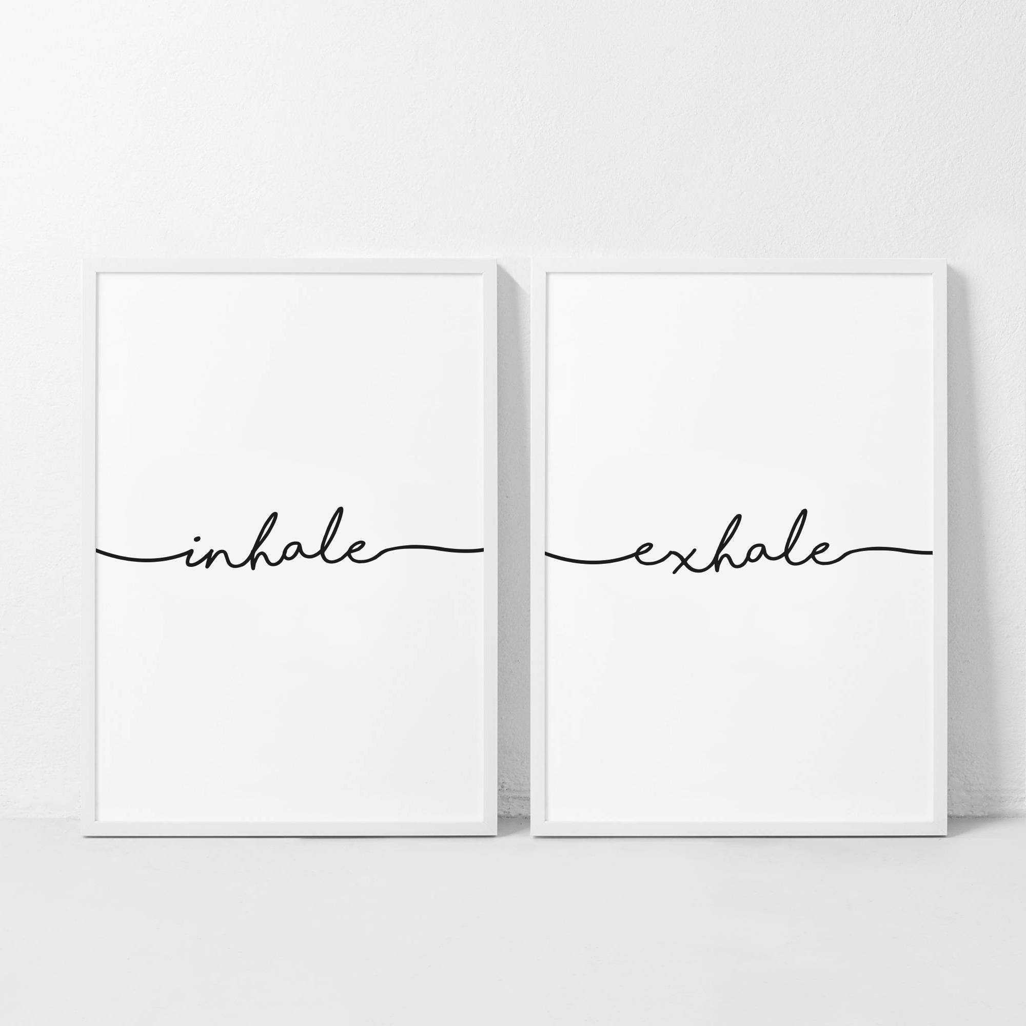 Inhale Exhale Print Motivational Poster Pilates Art Yoga - Etsy